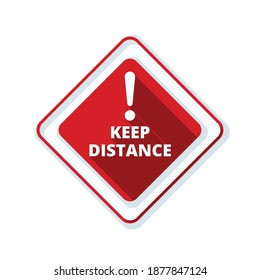 Keep Distance Exclamation Danger Alert Vector Stock Vector (Royalty ...