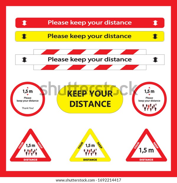 Keep Distance Sign Please Keep Your Stock Vector (Royalty Free ...