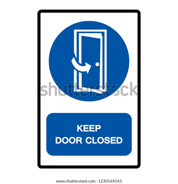 Keep Door Closed Symbol Sign Vector Stock Vector (Royalty Free) 1230164563