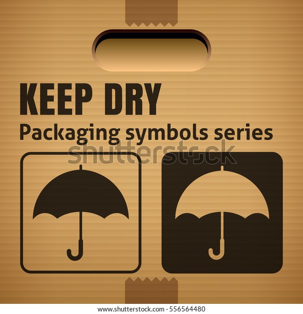 Keep Dry Packaging Symbol On Corrugated Stock Vector (Royalty Free ...
