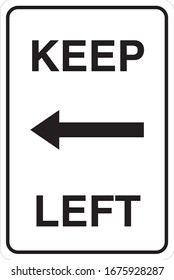 Keep Left Arrow Sign Board Stock Vector (Royalty Free) 1675928287 | Shutterstock