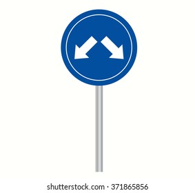 Keep Left Keep Right Traffic Sign Stock Vector (Royalty Free) 371865856 ...