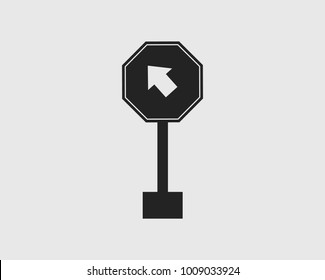 Keep Left Road Arrow Sign Icon: vector de stock (libre de regalías ...