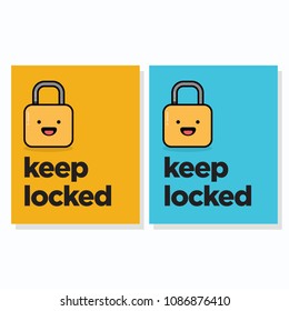 Keep Locked Sign Sticker Vector Illustration Stock Vector (Royalty Free ...
