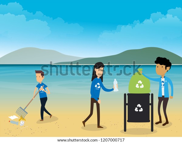 Keep Our Beaches Coastlines Debris Free Stock Vector (Royalty Free ...