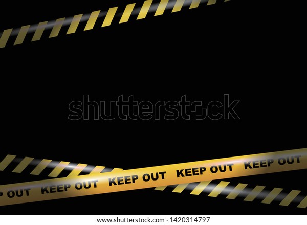 Keep Out Tapes On Black Background: vector de stock (libre de regalías ...