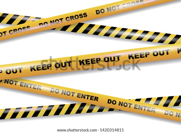 Keep Out Tapes On White Background Stock Vector (Royalty Free ...