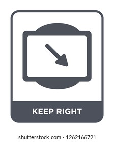Keep Right Icon Vector On White Stock Vector (Royalty Free) 1262166721 ...