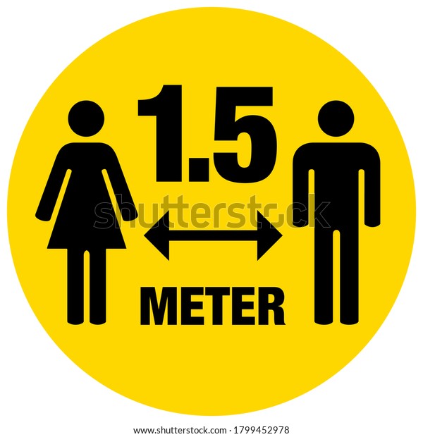 Keep Safe Distance 15 Meters Corona Stock Vector (Royalty Free ...