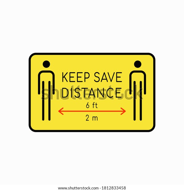 Keep Safe Distance 6 Feet 2meters Stock Vector (Royalty Free ...