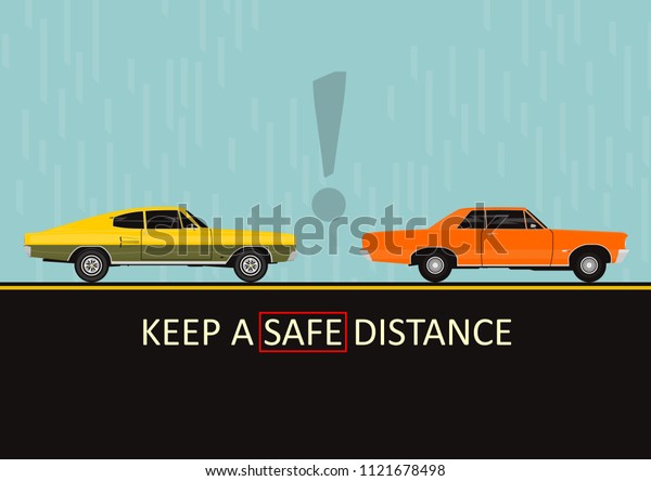 Keep Safe Distance Dangers On Road Stock Vector (Royalty Free ...