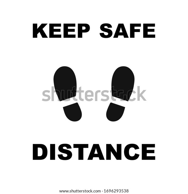 Keep Safe Distance Icon Sign Stock Vector (Royalty Free) 1696293538 ...