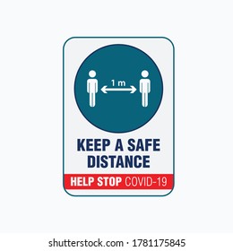 Keep Safe Distance Sign Stop Covid Stock Vector (Royalty Free ...