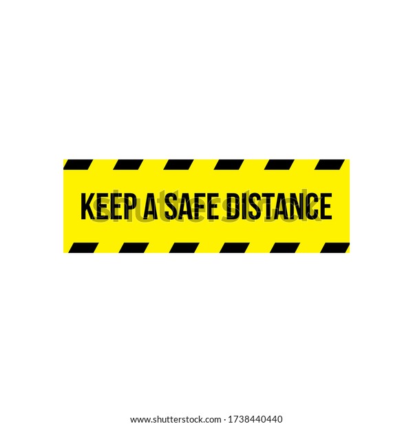 Keep Safe Distance Sign Symbol Vector Stock Vector (Royalty Free ...