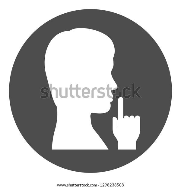 Keep Silence Symbol Hush Gesture Vector Stock Vector (Royalty Free ...