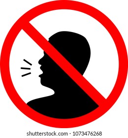 Do Not Talk Icon On White Stock Vector (Royalty Free) 1840726351