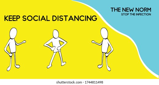 Keep Social Distancing Poster Illustration Stock Vector (Royalty Free ...