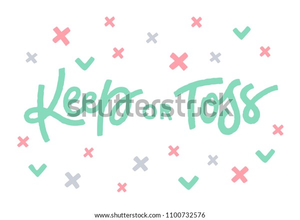 Keep Toss Hand Lettering Crosses Ticks Stock Vector (Royalty Free ...