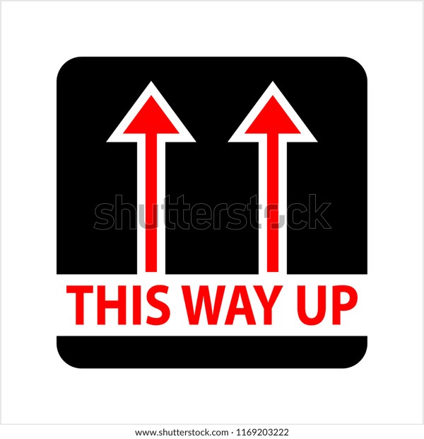Keep Arrow Package Handling Label Icon Stock Vector (Royalty Free ...