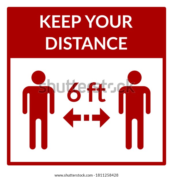 Keep Your Distance 6 Ft 6 Stock Vector (Royalty Free) 1811258428 ...
