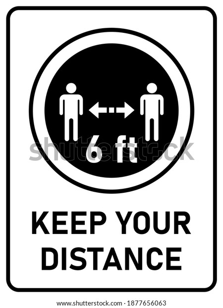 Keep Your Distance 6 Ft 6 Stock Vector (Royalty Free) 1877656063 ...