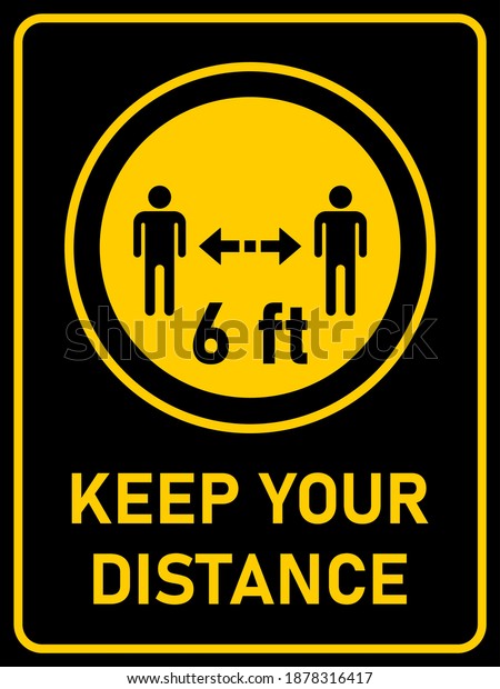 Keep Your Distance 6 Ft 6 Stock Vector (Royalty Free) 1878316417 ...