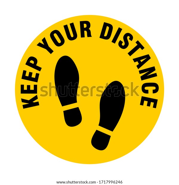 Keep Your Distance Round Floor Marking Stock Vector (Royalty Free ...