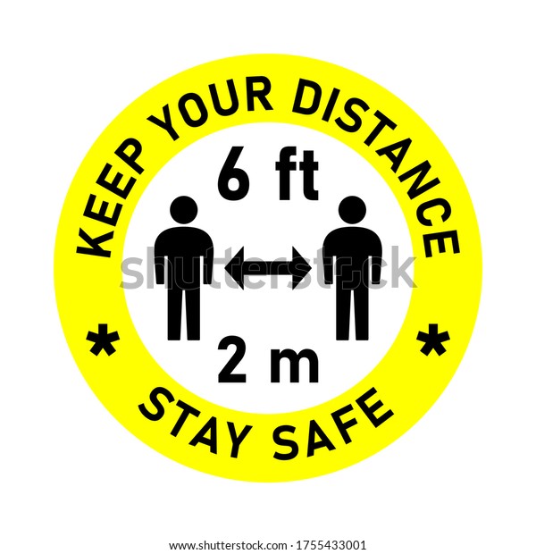 Keep Your Distance Stay Safe Social Stock Vector (Royalty Free ...