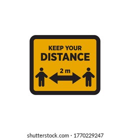 Keep Your Distance Sticker Logo Design Stock Vector (Royalty Free ...