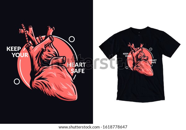 Keep Your Heart Safe Illustration T Stock Vector (Royalty Free ...