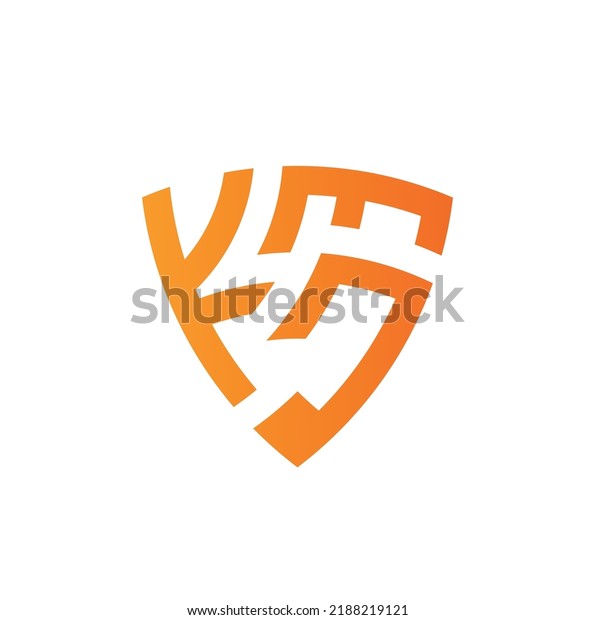Kej Letter Logo Crest Shape Monogram Stock Vector (Royalty Free ...