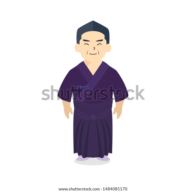 Kendo Character Flat Cartoon Design Stock Vector (Royalty Free ...