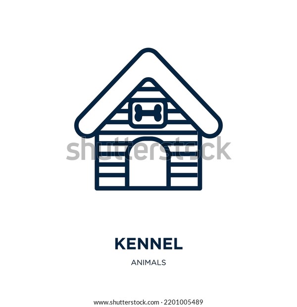 Kennel Icon Animals Collection Thin Linear Stock Vector (Royalty Free ...