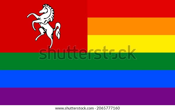 Kent Rainbow Flags Vector Illustration Proportion Stock Vector (Royalty ...