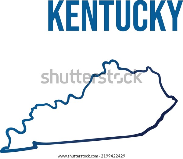 Kentucky State Outline Blue Gradient Map Stock Vector (Royalty Free ...
