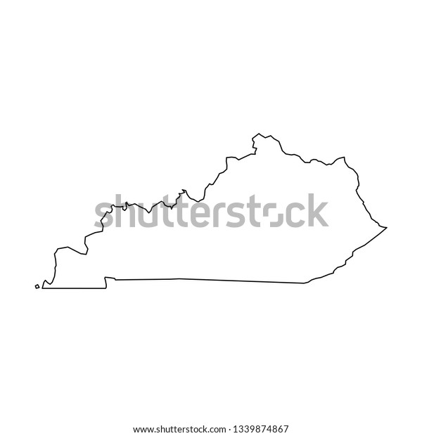 Kentucky State Usa Solid Black Outline Stock Vector (Royalty Free ...