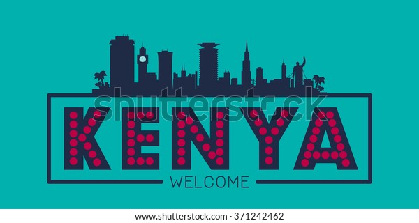 Kenya City Skyline Silhouette Vector Design Stock Vector (Royalty Free ...