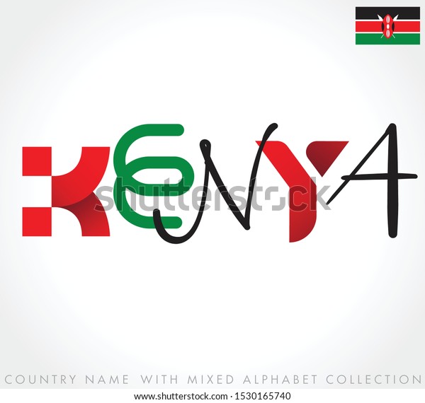 Kenya Country Name Mixed Alphabets Isolated Stock Vector (Royalty Free ...