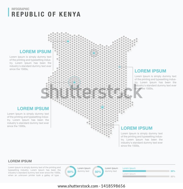 Kenya Map Infographics Abstract Pixelated Dot Stock Vector (Royalty ...