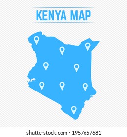 Kenya Simple Map Map Icons: vector de stock (libre de regalías ...