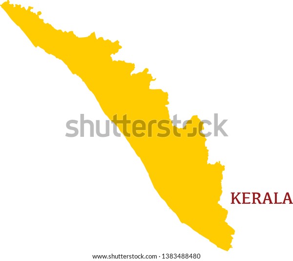 Kerala, India, vector map. High detailed illustration. - Vector