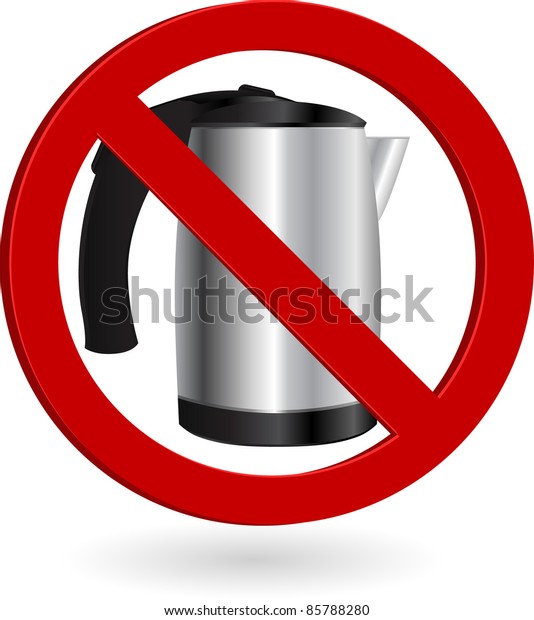 Kettle Forbidden Sign Stock Vector (Royalty Free) 85788280