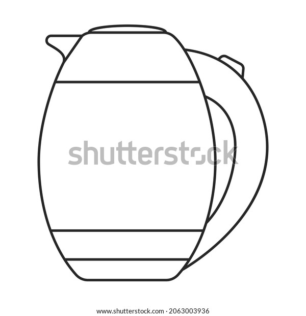 Kettle Vector Outline Icon Vector Illustration Stock Vector (Royalty ...