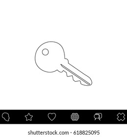 Key Black Outline Vector Icon Editable: vector de stock (libre de ...