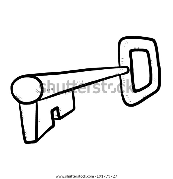 Key Cartoon Vector Illustration Black White Stock Vector (Royalty Free ...