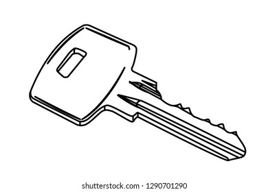 Key Contour Vector Illustration Isolated: vector de stock (libre de ...