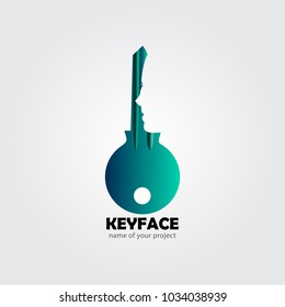 Key Face Logo Stock Vector (Royalty Free) 1034038939 | Shutterstock