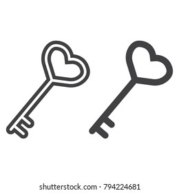 Key Heart Shape Line Glyph Icon Stock Vector (Royalty Free) 1015218571