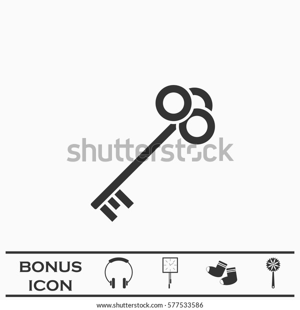Key Icon Flat Black Pictogram On Stock Vector (Royalty Free) 577533586 ...