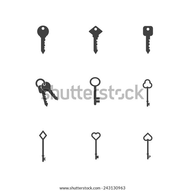 Key Icons On White Background Vector Stock Vector (Royalty Free ...